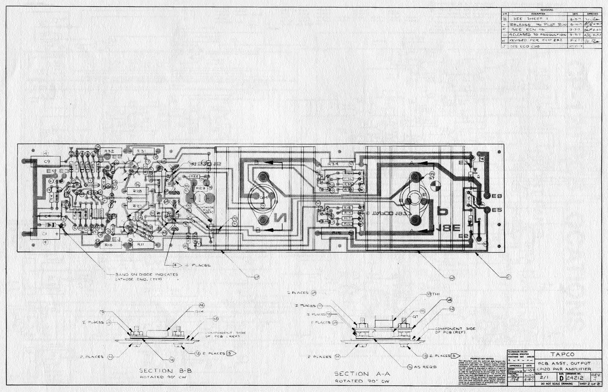 TAPCO CP120 Power Amp Service manual